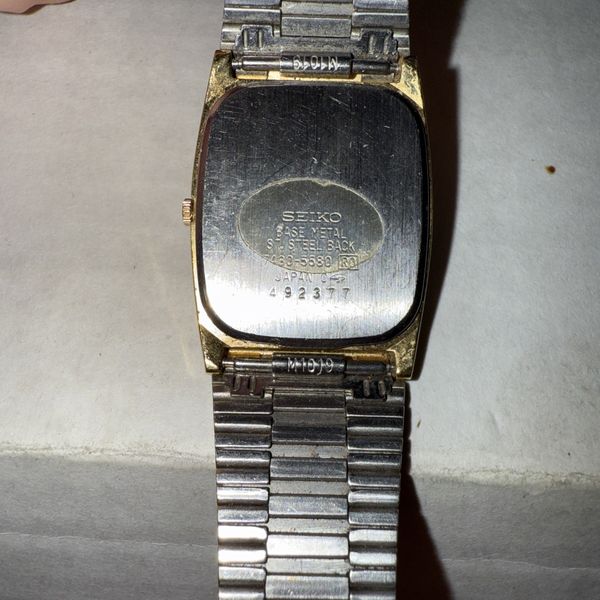 Menâ s Seiko Model 7430-5580 Tank Quartz Watch | WatchCharts Marketplace