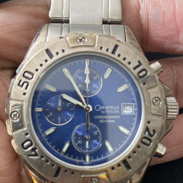 Caravelle by Bulova Men Watch Chronograph 50m Blue Quartz | WatchCharts ...