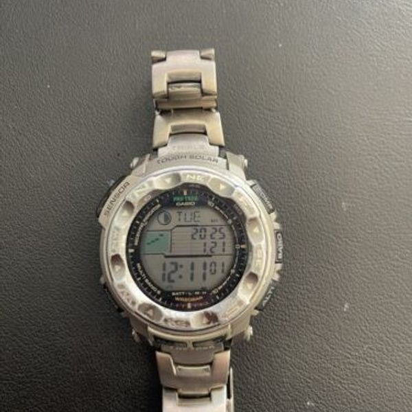Casio Pro Trek 3258 PRW-2500T Titanium Mens Wrist Watch Triple Sensor ...