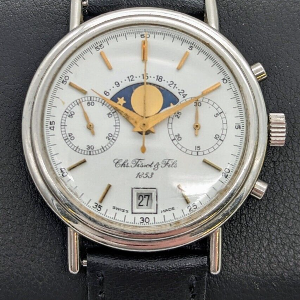 Tissot & Fils Chronograph Automatic 37mm Valjoux 7734 Moon Phase ...