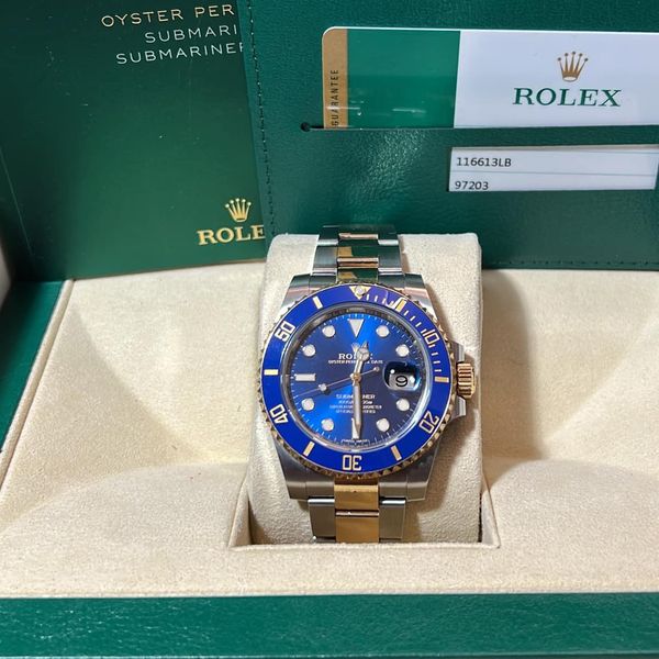 FS: Two Tone Blue Rolex Submariner 116613LB | WatchCharts Marketplace