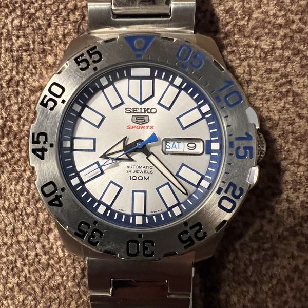 SOLD: NEW Seiko SRP481K1 Men's 43mm Sports 5 Automatic Watch, Baby Ice ...