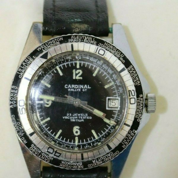 Vintage Sicura Cardinal Rallye GT 23 Jewels Titaniun Watch Swiss Made ...