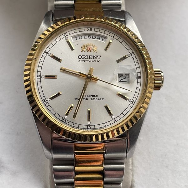 Orient President Day-Date 36mm Automatic Watch Silver Dial, Oyster ...