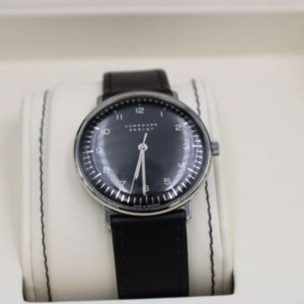 Junghans Max Bill 34mm Hand Wind Mechanical Watch Black Dial *READ ...