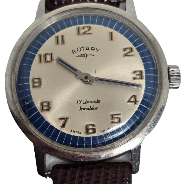 Mens vintage Rotary 17 jewels manual wind Swiss incabloc watch spares ...