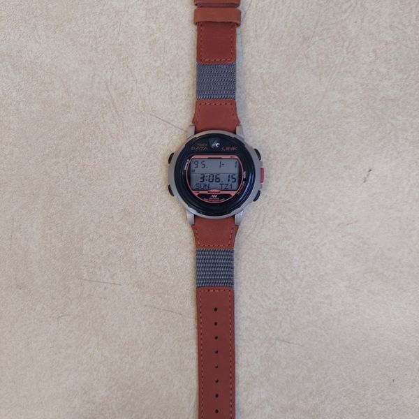 Vintage 1996 TIMEX Data Link Microsoft Menâ s 44mm Digital Watch Black ...