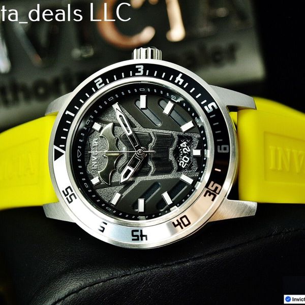 Invicta Men's 45mm DC Comics BATMAN Limited Edition Black Dial Yellow ...