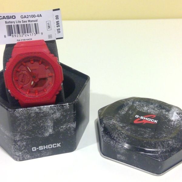 Casio G-Shock GA2100-4A - Men's Watch - Red Analog-Digital Watch - NEW ...