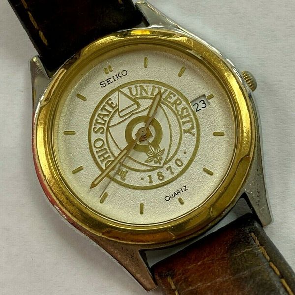 Seiko Men's Ohio State University Leather Watch 7N43-8199 9" (070PIE ...
