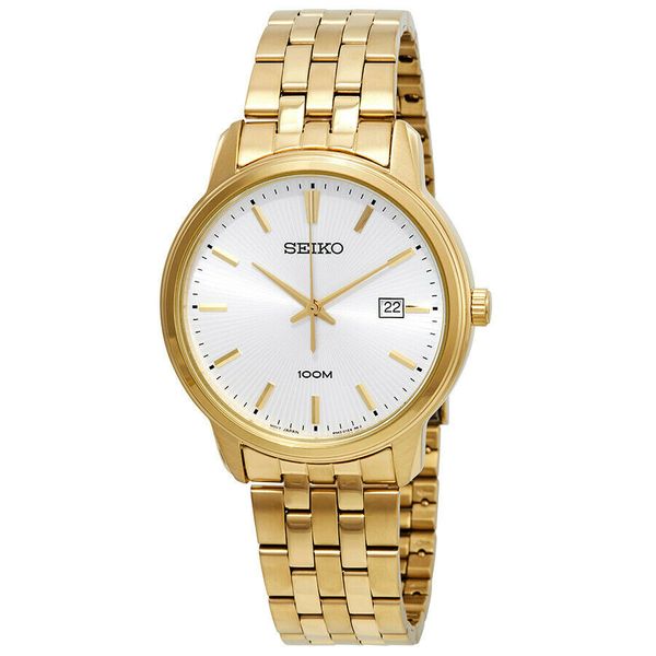 Seiko SUR264 Neo Classic Gold Stainless Steel Quartz 100m Men's Watch ...