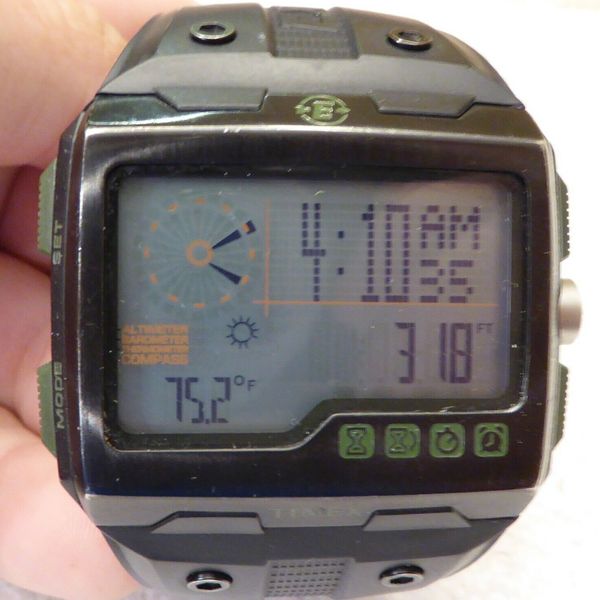 Timex Expedition WS4 Watch T49664 Black/Green Altimeter Compass ...