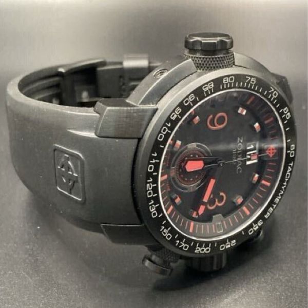 ZODIAC ZMX-03 OZ8544 Black IP 50mm Chronograph Quartz Men's Watch ...