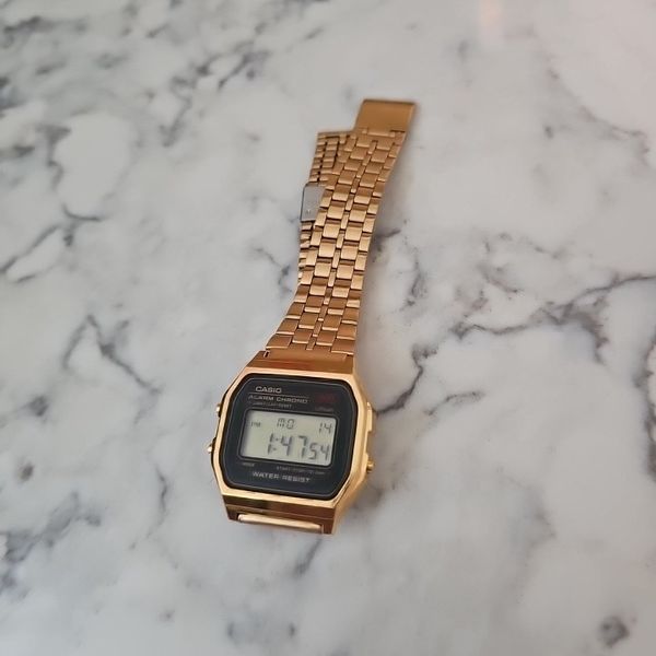 Mens Casio Gold Digital Watch A159WGEA-1 Lightly Worn | WatchCharts ...