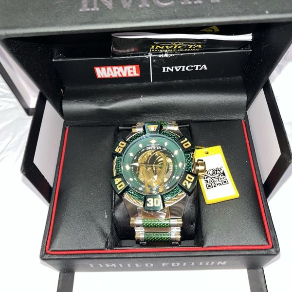 Invicta Marvel Loki Men's Watch - 52mm, Black, Green Limited Edition ...