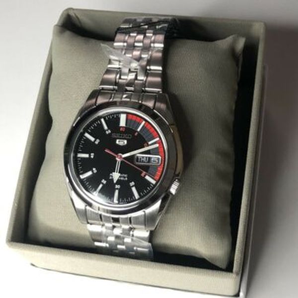 Seiko 5 SNK375K1 Automatic Black Speedometer Dial UK SELLER ...