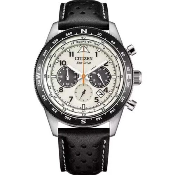 Citizen Chronograph Watch White Face Black Leather Band | WatchCharts ...