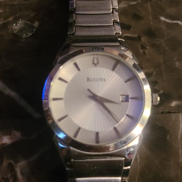 Bulova 96B015 Men's Watch Classic Silver Dial BROKEN FOR REPAIR PARTS ...
