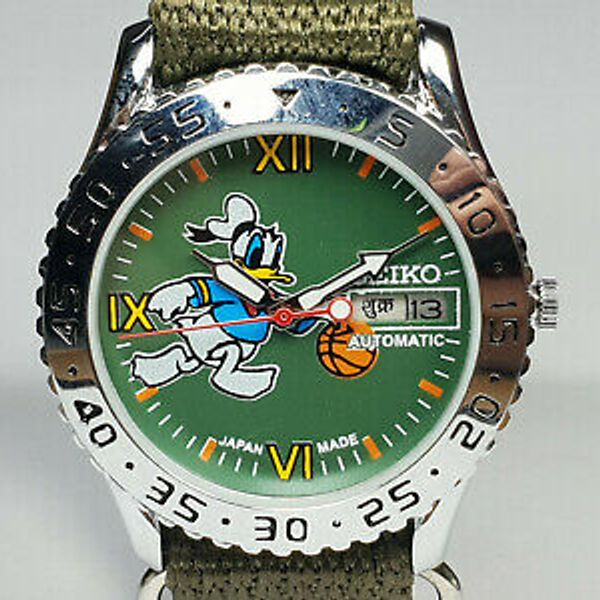 Vintage Seiko Donald Duck Dial Mechanical Automatic Mens Wrist Watch ...
