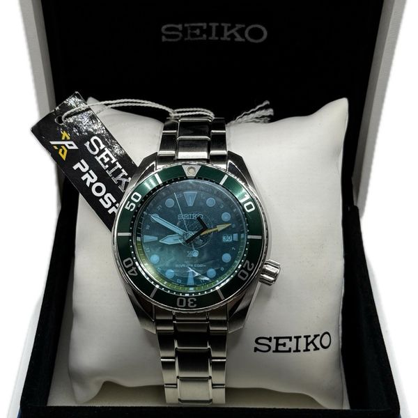 Seiko Prospex Solar GMT Diver's 45mm Green Dial Stainless Steel SFK003 ...
