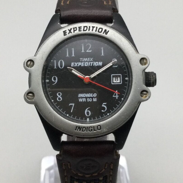 Vtg Timex Expedition Watch Women 32mm Black Dial Indiglo Date New Battery 1999 | WatchCharts ...