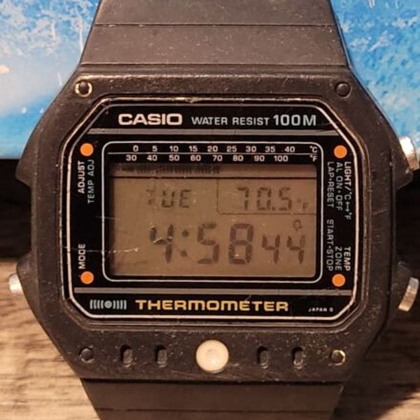 RARE Vintage Casio TS-1000 512 Ayrton Senna Sensor Thermometer Japan ...