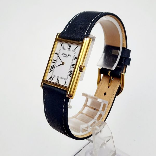 Men's SWISS 18K Gold Electroplated Watch RAYMOND WEIL "Tank" 5768/2 ...