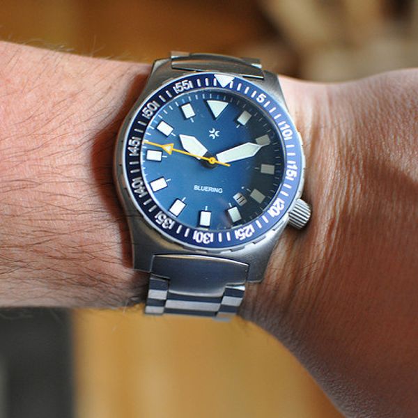 SOLD!!!! Halios Bluering, Blue Dial/Bezel, Brushed Finish | WatchCharts