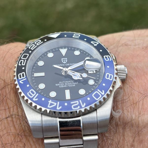 BNIB Pagani Design â GMT Masterâ Batman, Seiko NH34 Movement, Stainless ...