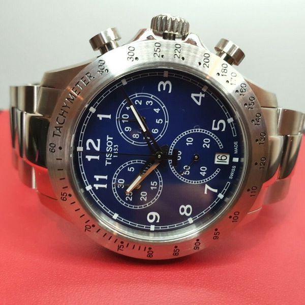 Tissot T-Sport V8 Chronograph Watch T106.417.11.042.00 Navy Blue Box & Warranty | WatchCharts ...