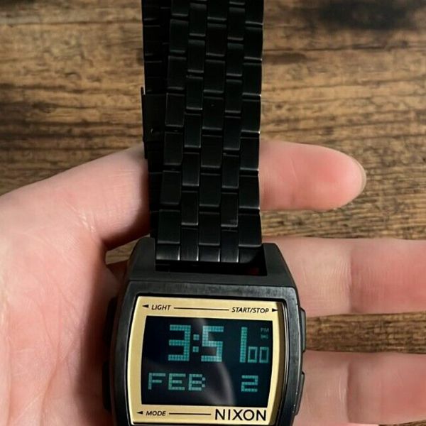 Nixon Digital watch black & gold dial Stainless steel 100M watch for ...