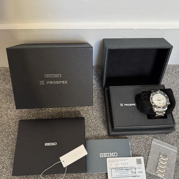 Seiko SLA077 MarineMaster 8L35 Automatic Divers Watch White Dial - Full ...