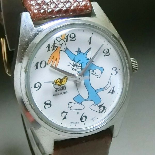 Vintage SEIKO Disney Time Tom and Jerry 5000-7000 Hand-Winding Working ...