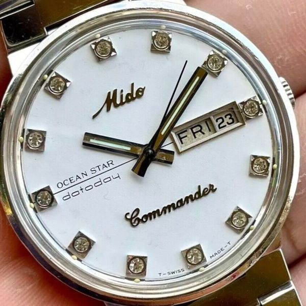 Vintage â Mido Commander Ocean Star Datoday huge Men Wristwatch ...