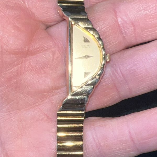 Rare Vintage Seiko Half Moon 1F20-5D59 Ladies Gold Tone Quartz Watch 1990â s | WatchCharts ...