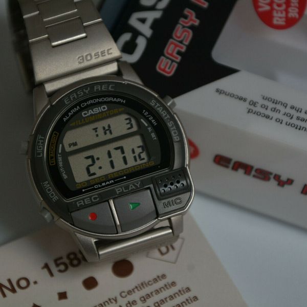 Casio A-V1 Easy Rec Illuminator 100M Alarm Chronograph Wrist Watch ...