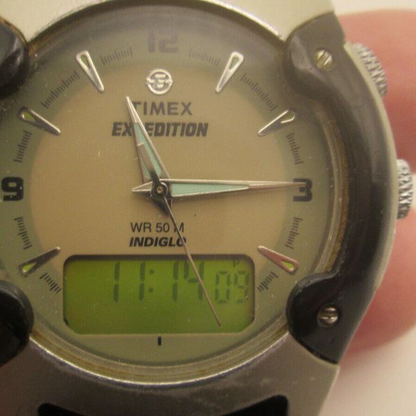 TIMEX EXPEDITION "icontrol' , Gray/Black, Digital & Analog, Indiglo ...