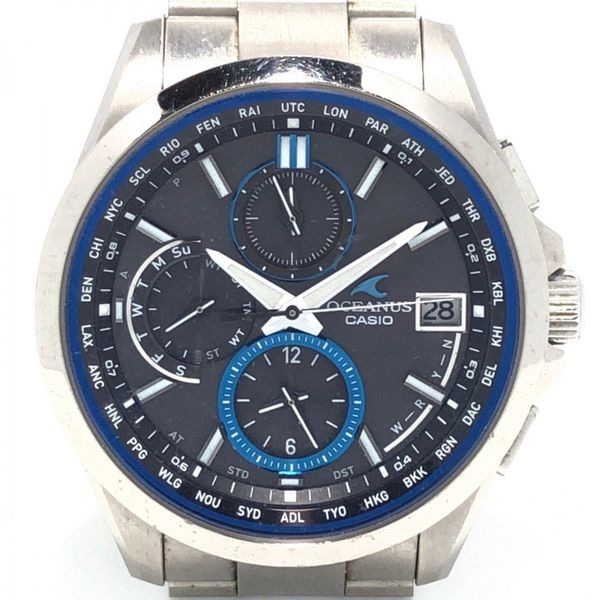 [New] [Used] CASIO OCEANUS Watch Titanium/Radio/Chronograph Dark Navy ...