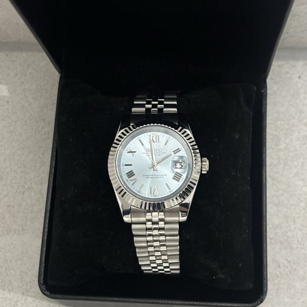 Customised Seiko Roman Numeral Light Blue Dial Mod 36mm | WatchCharts ...