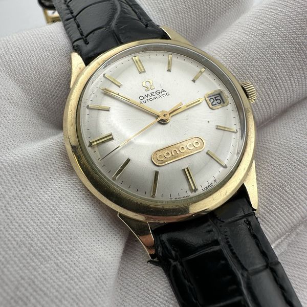 1970s Omega Vintage Automatic 563 Quick Set Date CONOCO Dial Watch ...