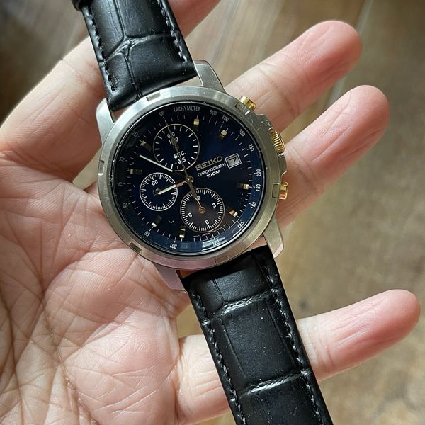 Seiko Wr100m Chronograph Mens Quartz Watch With Date 7T92-0BF0 ...