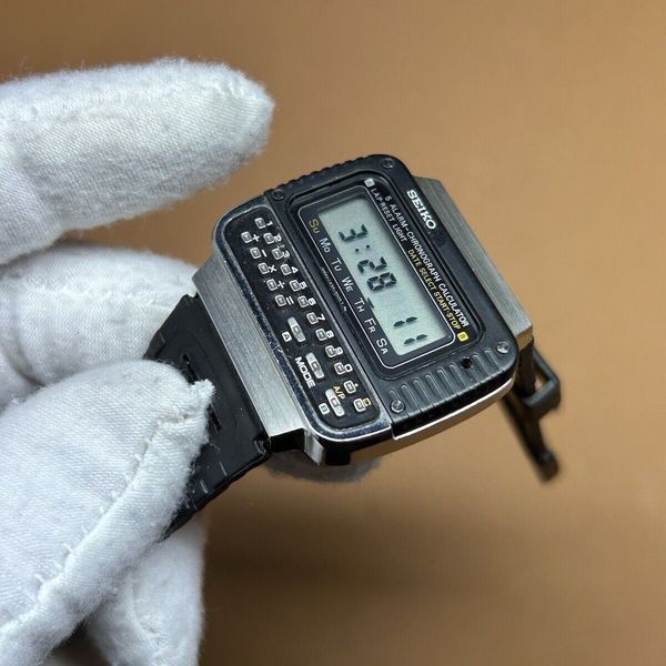 Rare Seiko Vintage C439-5000 Chronograph LCD Calculator 80's Watch ...