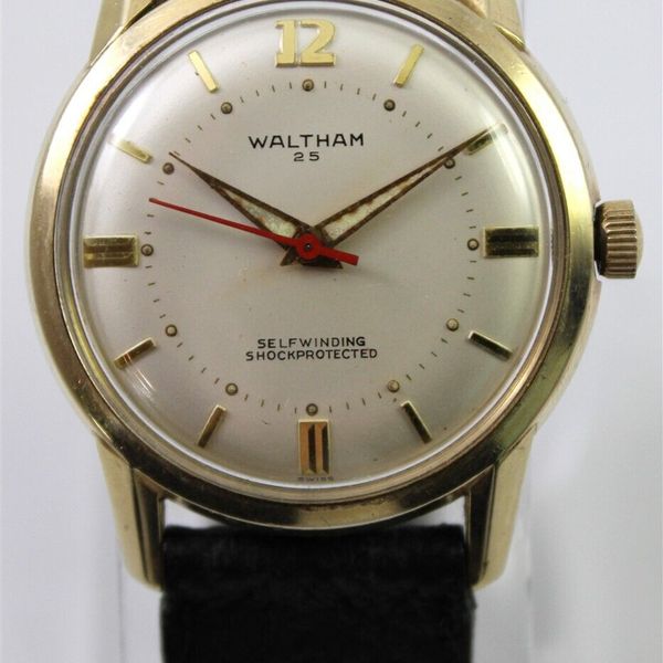 Vintage Waltham 25 Jewel Self-Winding 33mm 10K GF Bezel & Stainless ...