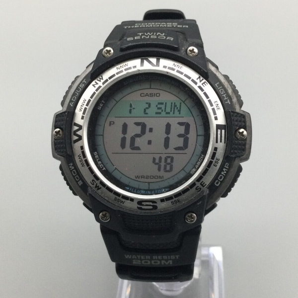 Casio Pathfinder Twin Sensor Watch Digital Black Gray 3157 SGW-100 New ...
