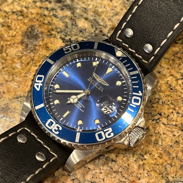 Invicta Mens pro diver Quartz Blue Dive Watch (47mm With Crown ...
