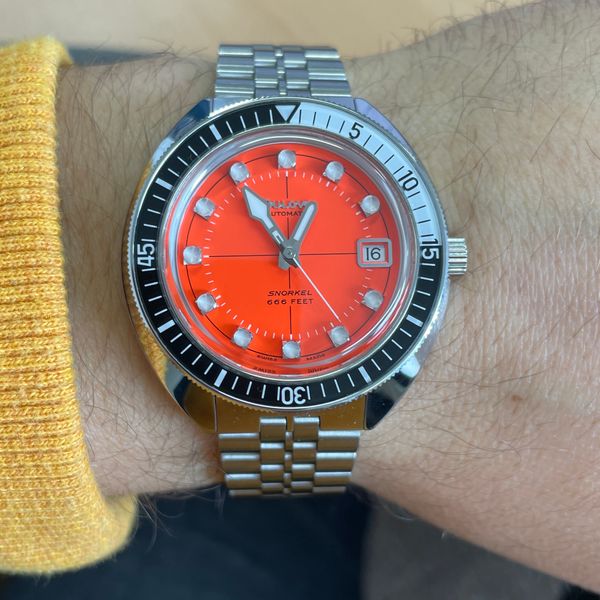 FS. Bulova Oceanographer 98C131, Orange dial, Swiss, 650€ | WatchCharts