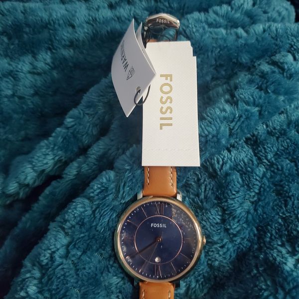 FOSSIL Jacqueline Blue Dial Ladies Leather Watch ES4274 *New in Box ...