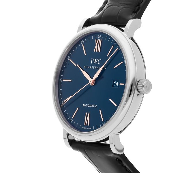 IWC Portofino 40mm Stainless Steel Automatic Blue Dial Watch IW3565-23 ...