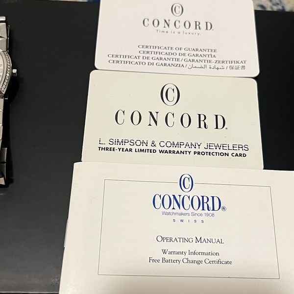 Concord Swiss Womenâ s Watch Diamond Accents MOP Dial Steel w Papers ...