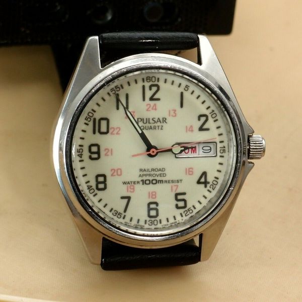 PULSAR Railroad Approved V743-8A00 Watch With luminous Face Dial ...